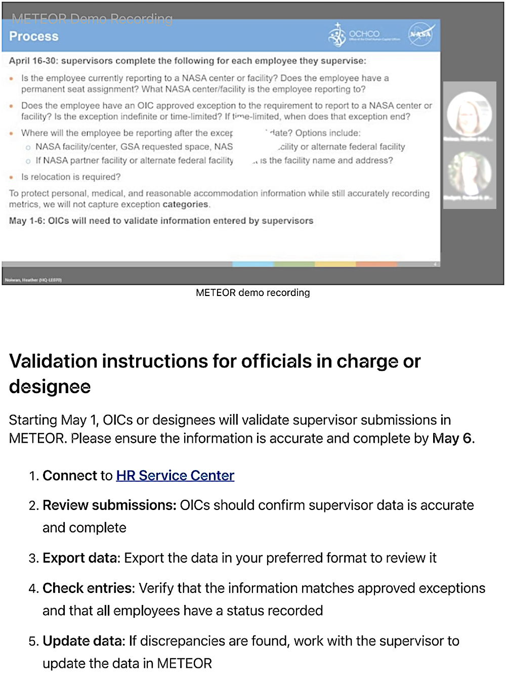 NASA's New METEOR Employee Tracking System - NASA Watch